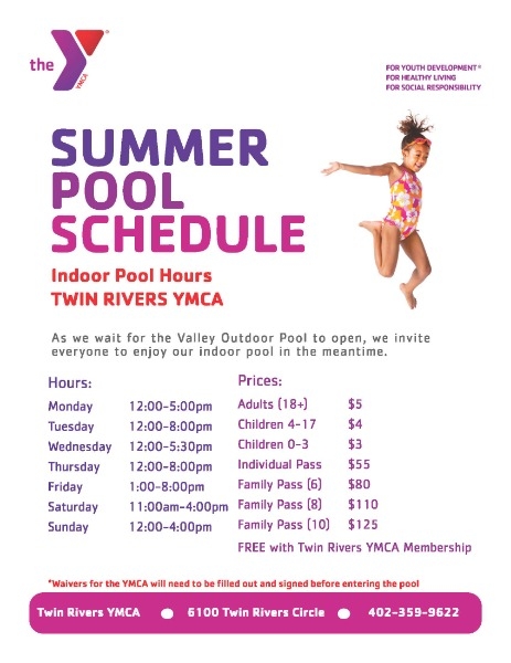 City of Valley - Twin Rivers YMCA Revised Indoor Pool Schedule
